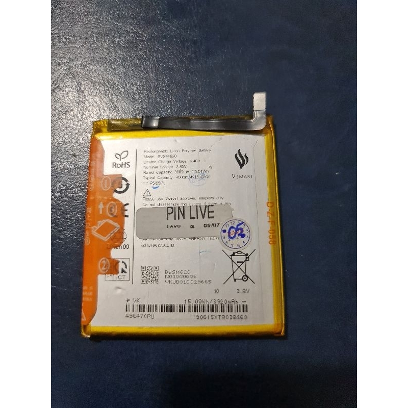 Pin Vsmart Live 1. Model: BVSM-620 ZIN bóc máy | Shopee Việt Nam