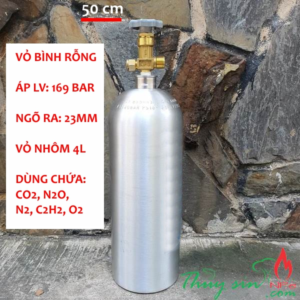 [HỎA TỐC] Vỏ bình nhôm 4 lít | Vỏ chứa khí áp suất 169bar | Vỏ chứa khí ...