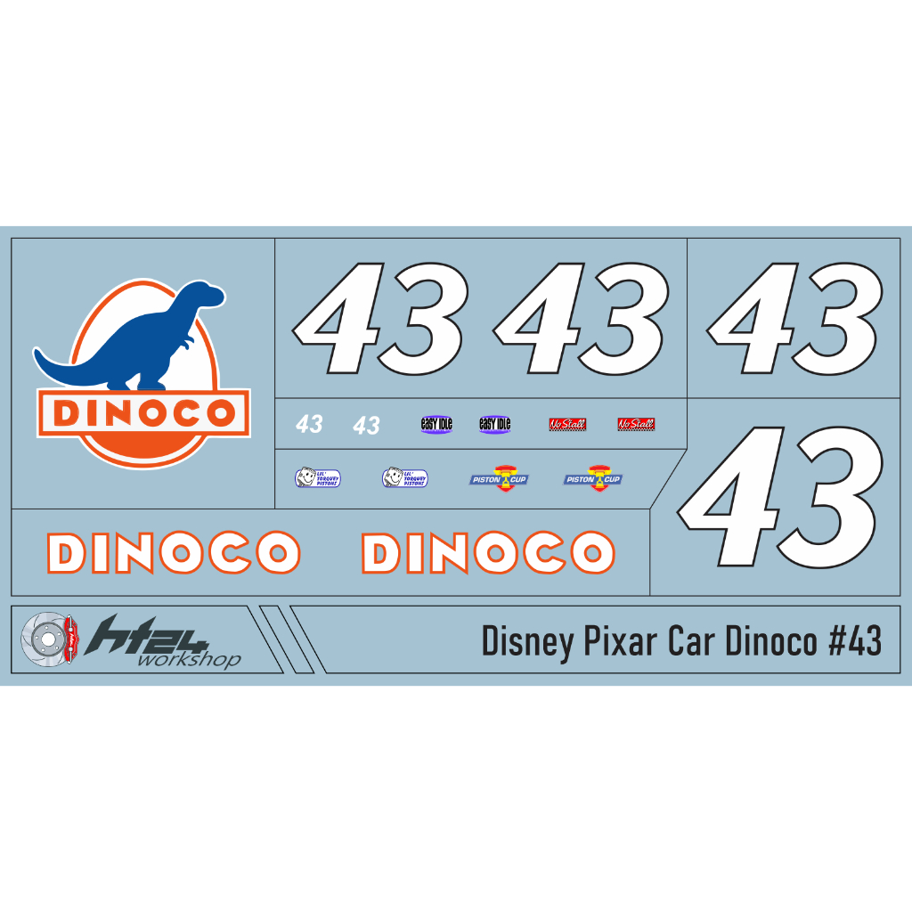 HT24workshop - Decal nước Dis.ney Pixar Car Dinoco 1:64 (DARK TONE ...
