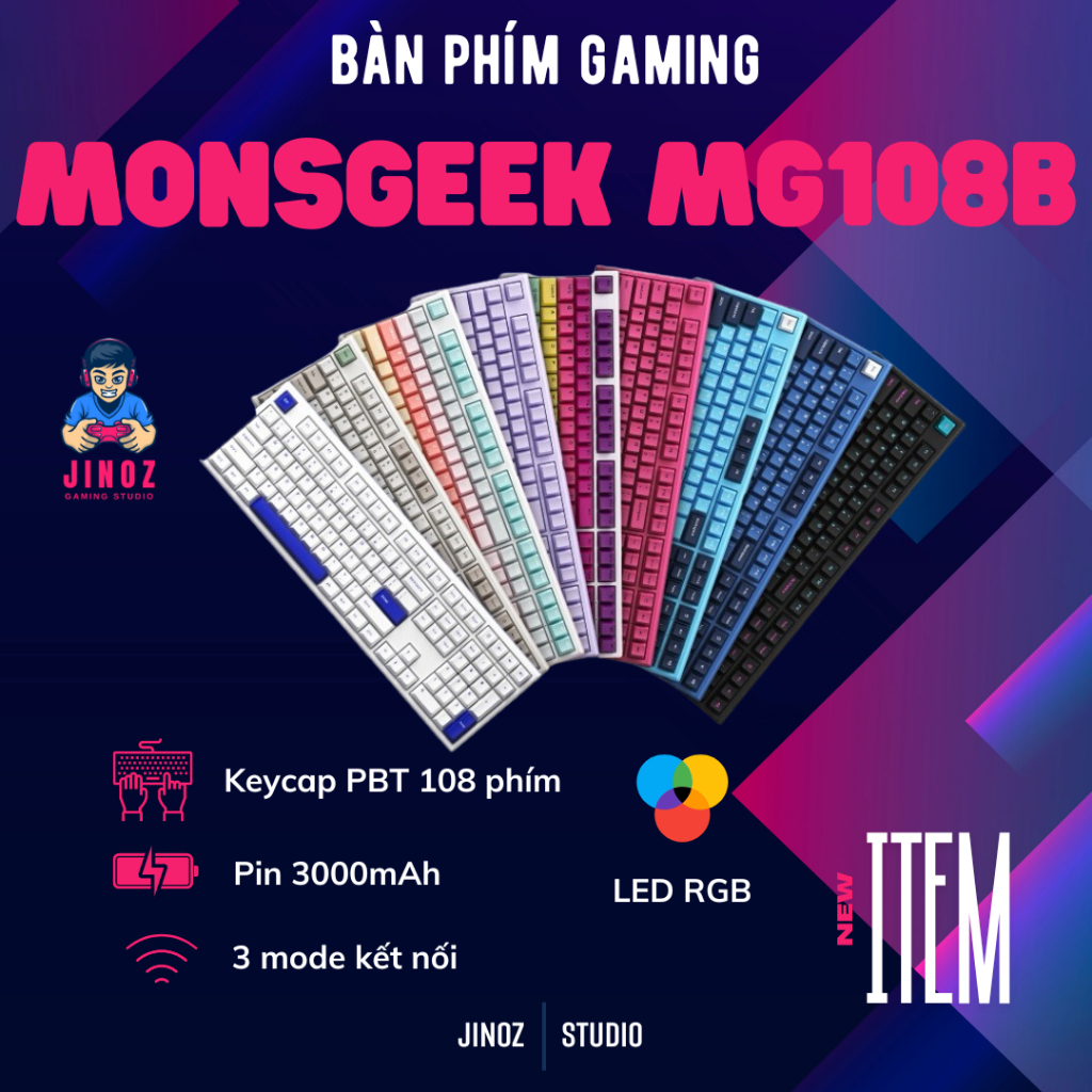 Monsgeek MG108B Bàn phím cơ full size 3mode Hotswap RGB | GIÁ FULL PHÍM ...