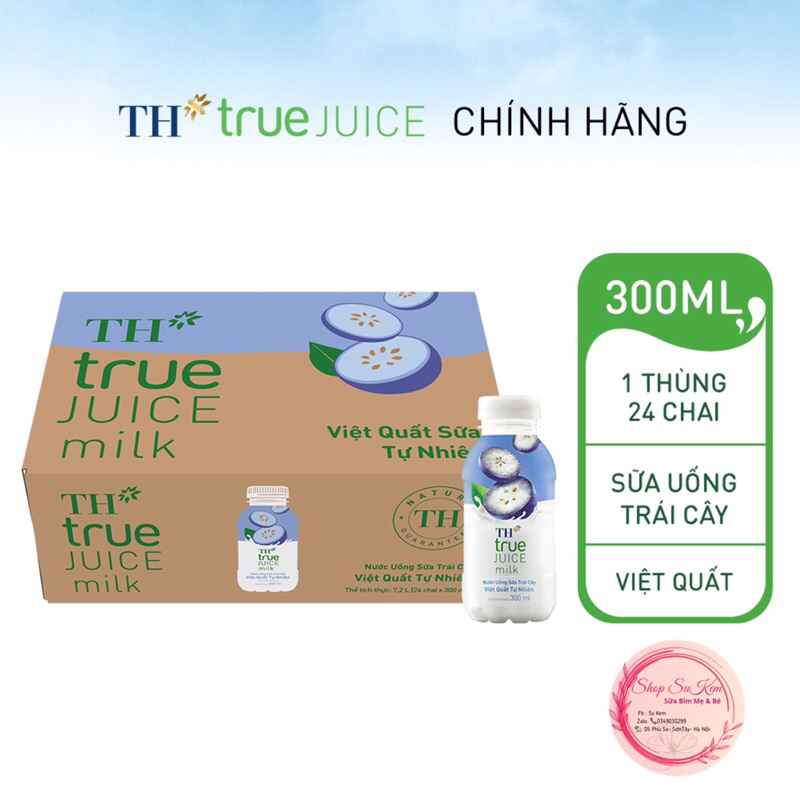NƯỚC UỐNG SỮA TRÁI CÂY – VIỆT QUẤT TỰ NHIÊN – TH TRUE JUICE MILK 300ML x 24 chai | Shopee Việt Nam