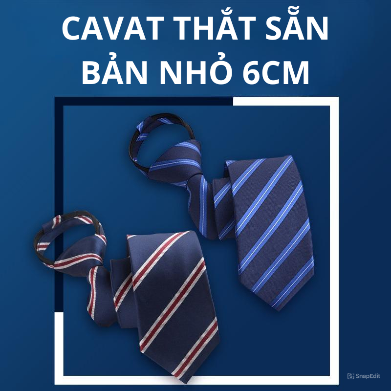 Cà vạt nam bản nhỏ 6cm thắt sẵn khóa kéo phong cách Hàn Quốc, Cravat ...
