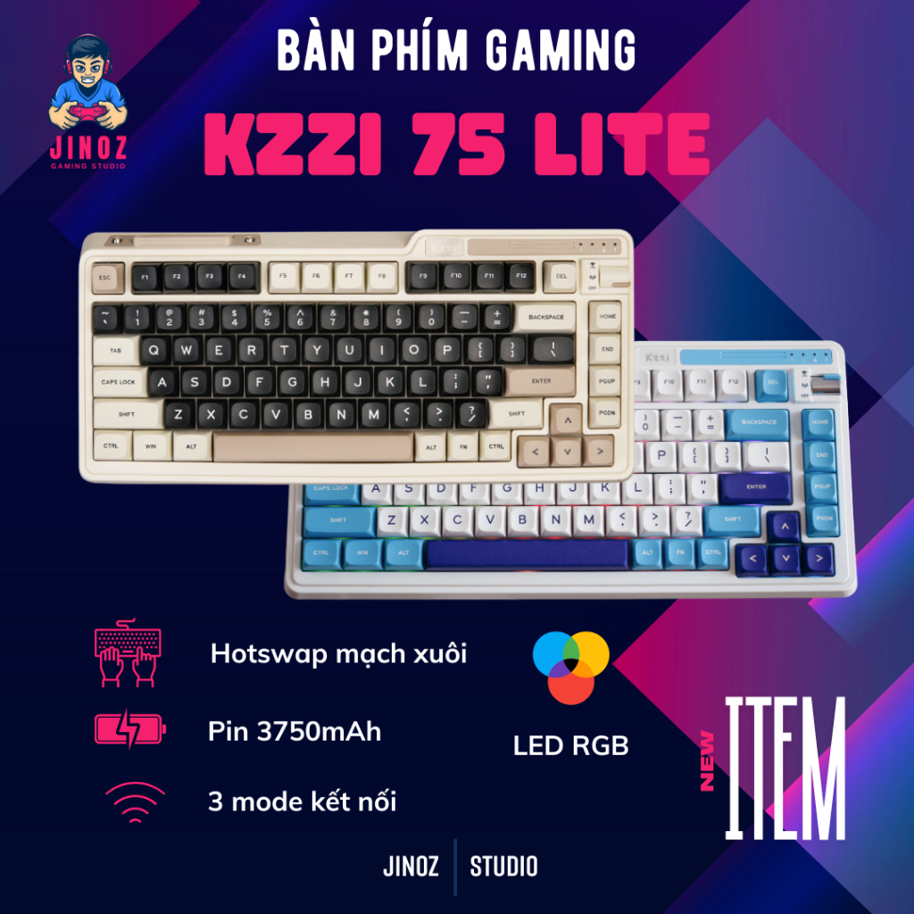 Kzzi K75 Lite Ba Chế Độ Bluetooth 2.4g Cổng Không Dây Điểm Đèn RGB Bàn ...