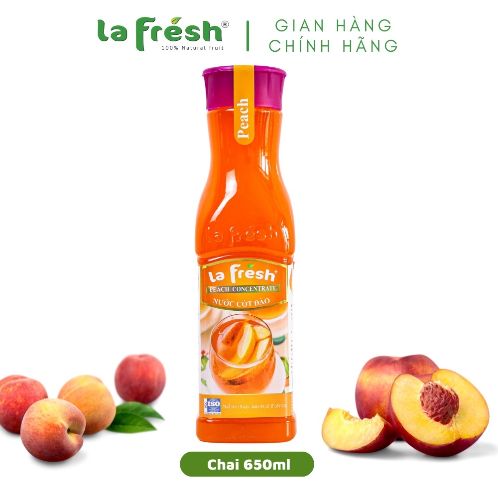 Nước cốt Đào cô đặc LAFRESH chai 650ml, nguyên liệu pha chế nước ép ...