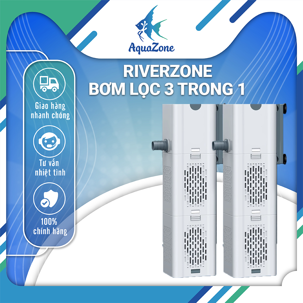 Máy lọc kết hợp tạo sóng, cung cấp oxy 3 trong 1 cho bể cá thủy sinh Riverzone 10w ~ 30w hoạt ...