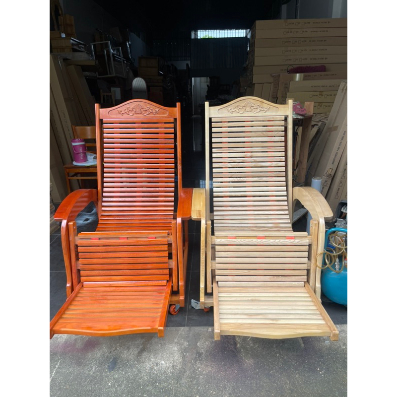 Ghế Ngồi Ngã Nằm đọc Báo And Ghế Lười Nằm Thư Giãn Gỗ Sồi Nga Nang Nhỏ Hàng 3 Dây đỡ 2 Màu