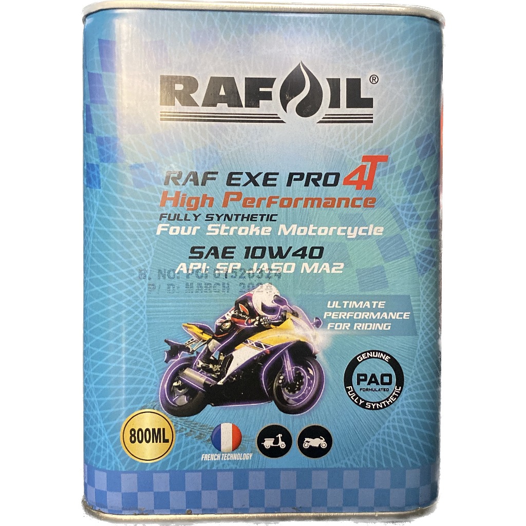 Nhớt tổng hợp Rafoil PRO High Performance 10W40 API: SP JASO MA2 1000ML ...