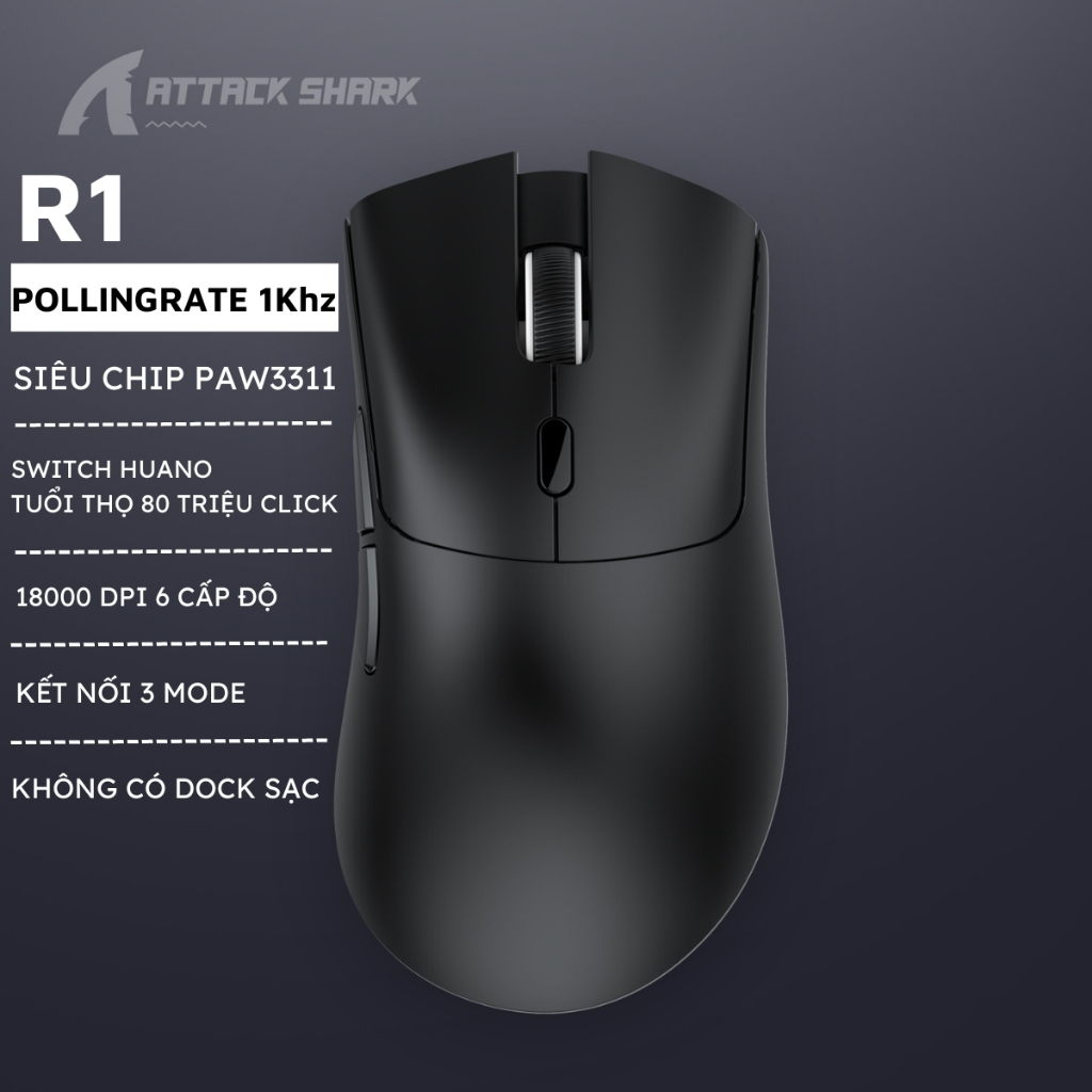 Chuột Gaming Không Dây Bluetooth Attack Shark X11 Chip PRO PAW3311 Có Dock Sạc LED, 22000 DPI ...