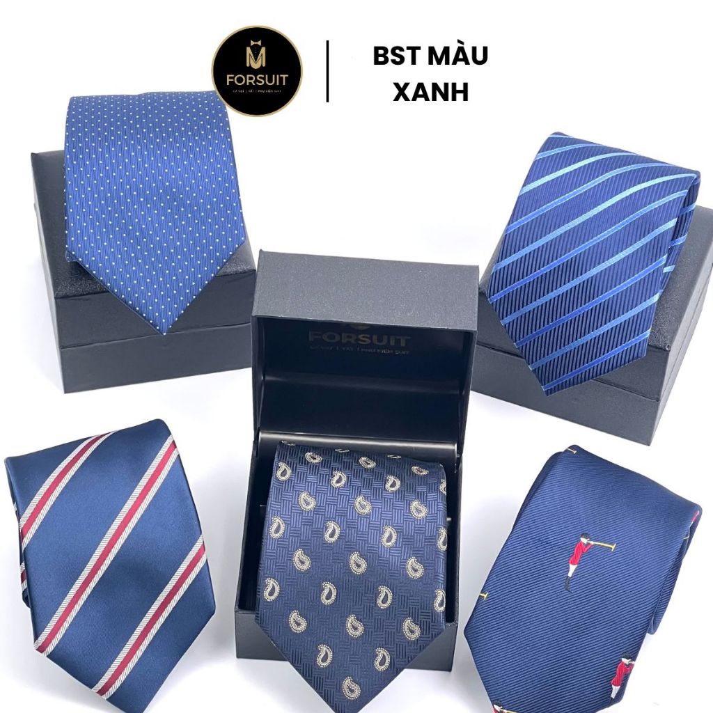 Cà Vạt Nam Màu Xanh Đa Dạng Kích Thước, Caravat Công Sở, Đồng Phục Lụa Cao Cấp | Shopee Việt Nam