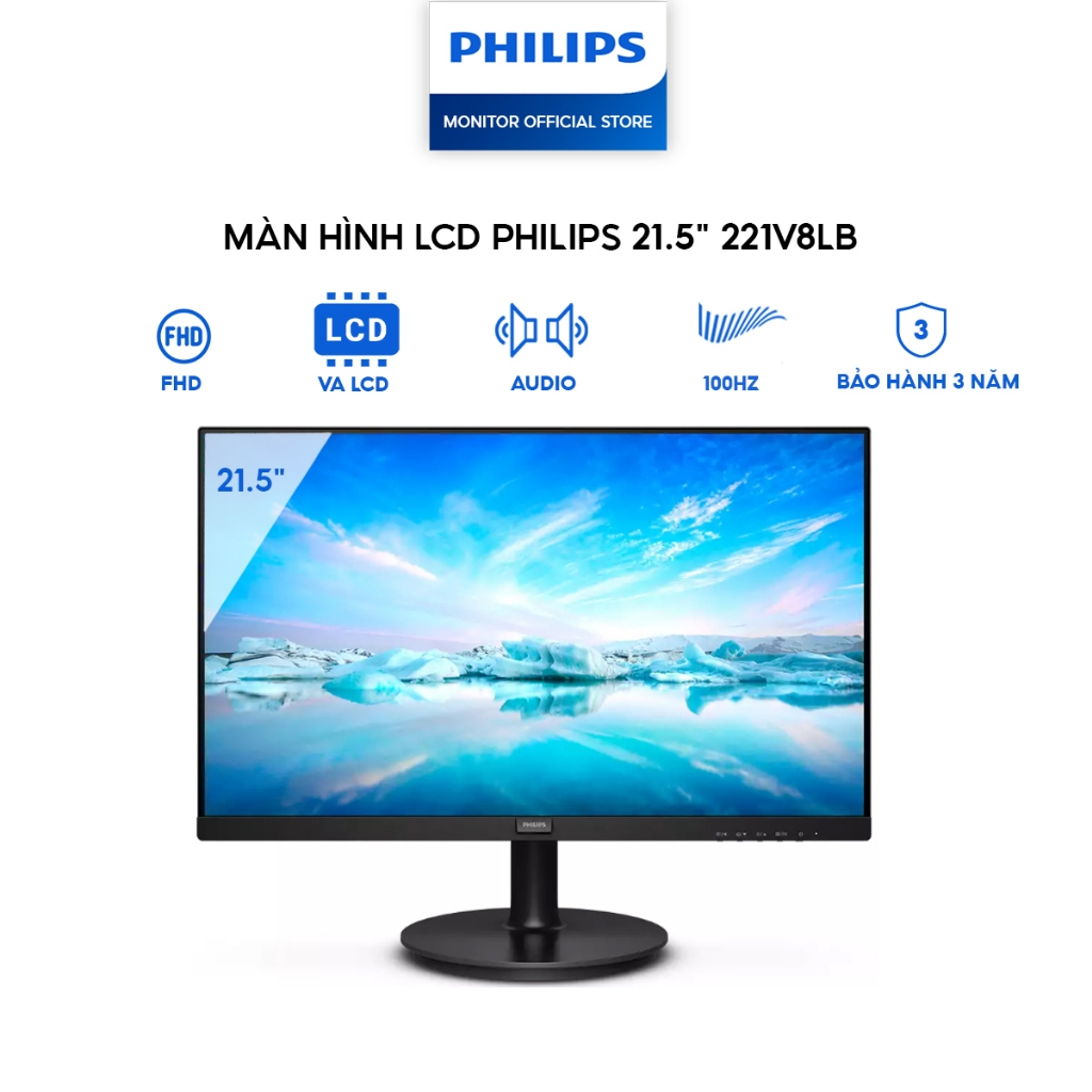 Màn Hình LCD Philips 221V8LB 21.5" FHD VA 100Hz - Chính Hãng - BH 36 ...