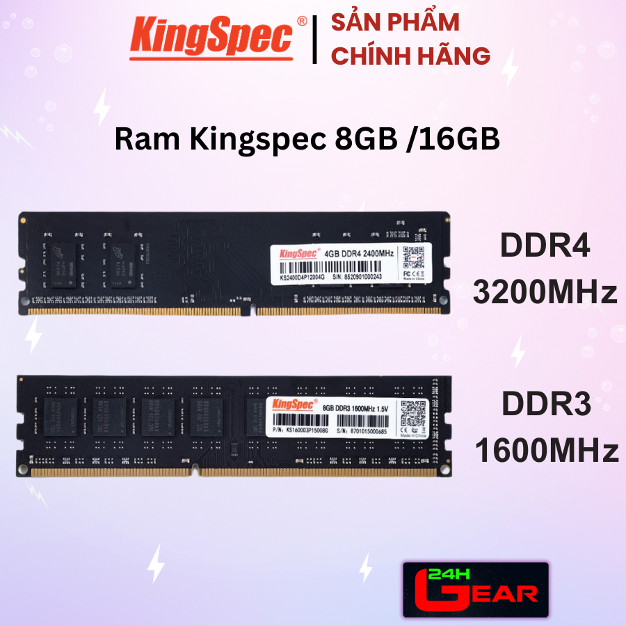 Ram Kingspec 8GB / 16GB - DDR3 : 1600MHz / DDR4 : 3200MHz (bh 36 Tháng ...