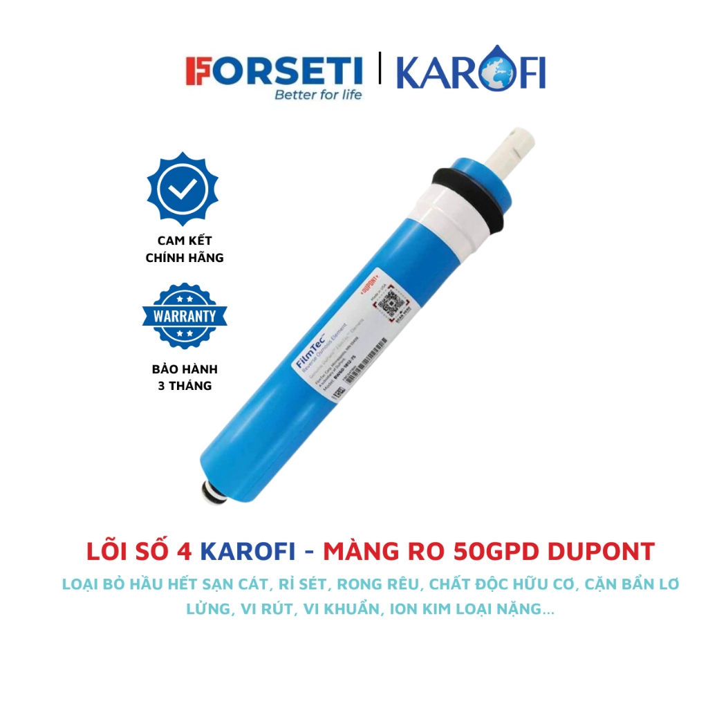 Màng RO Karofi - Lõi số 4 - Màng RO 50GPD Karofi (Hàng có tem bảo hành ...