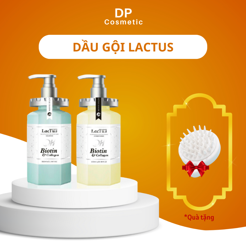 Cặp dầu gội xả biotin Lactus season 650ML ngăn gàu, giảm rụng tóc mẫu ...