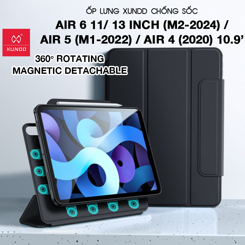 [Hỏa Tốc HCM] Ốp lưng XUNDD Xoay 360 Từ tính iPad Air 6 11/ 13 inch (M2 ...