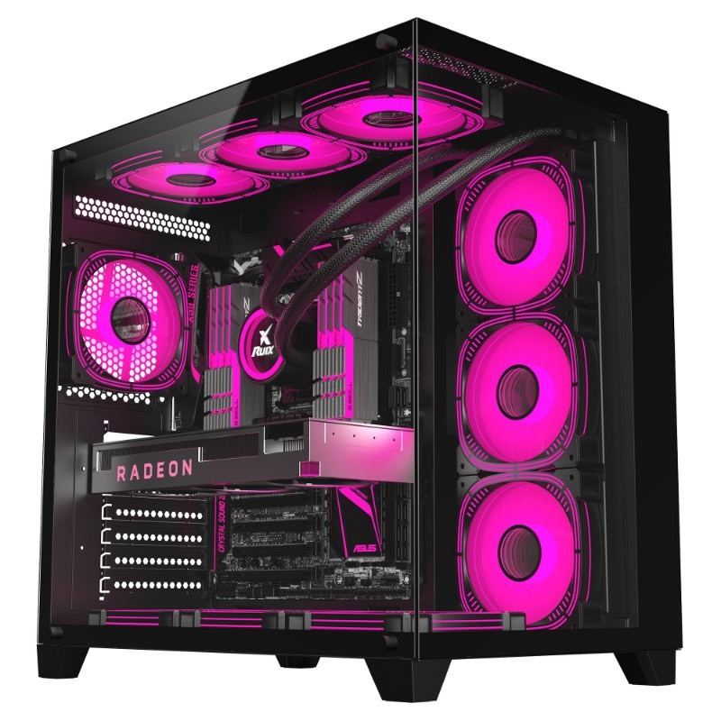 Vỏ Case Máy Tính Bể Cá XSTAR Full Size 2 màu black and white 2 Mặt Kính ...