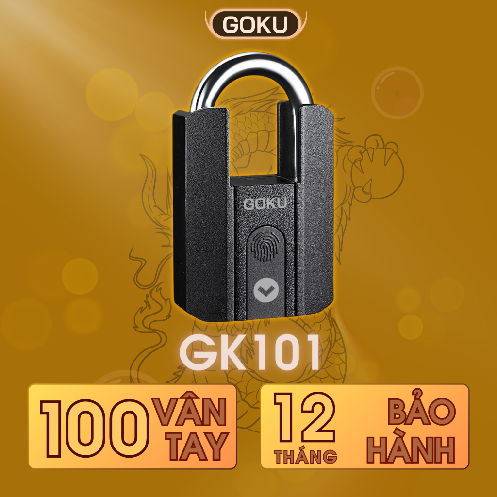 Ổ khóa vân tay chống cắt GOKU, GK101 Lock điều khiển từ xa Bluetooth, Khóa thông minh chống nước ...