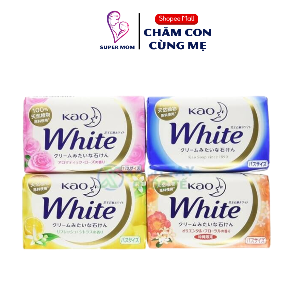 Xà phòng tắm KAO White Soap nội địa Nhật Bản 130g Xà Bông Tắm Dưỡng Trắng Nhiều Hương Thơm ...
