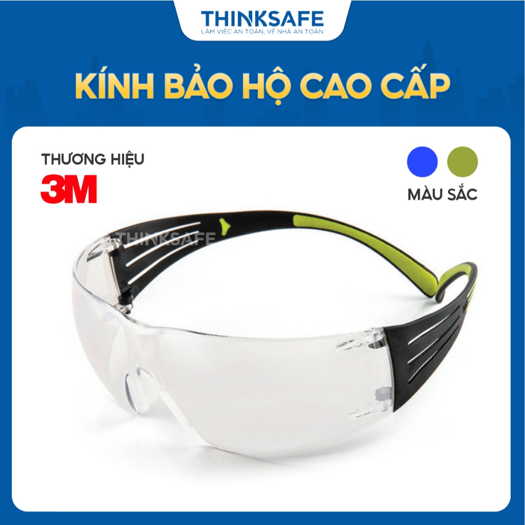 Kính bảo hộ 3M SF401AF, SF401SGAF Kính chống bụi trong suốt, chống tia ...