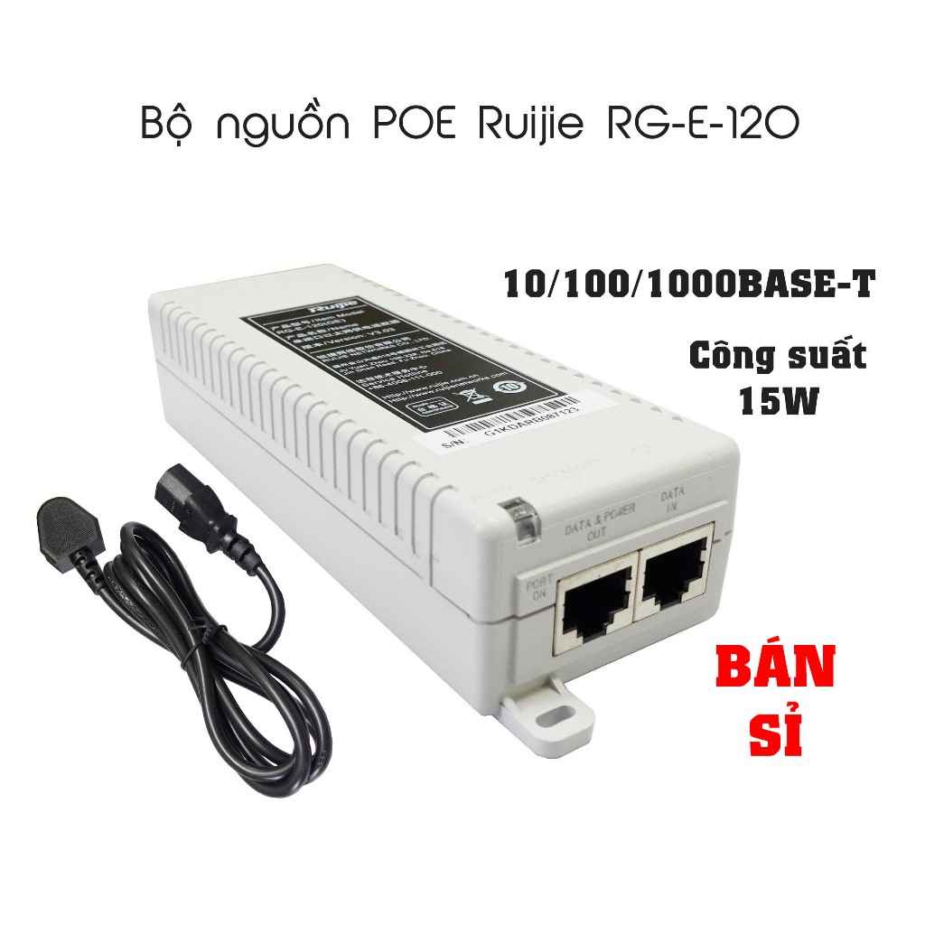 Bộ Cấp Nguồn PoE Cho Thiết Bị Wifi RUIJIE RG-E-120, 1 cổng PoE ...
