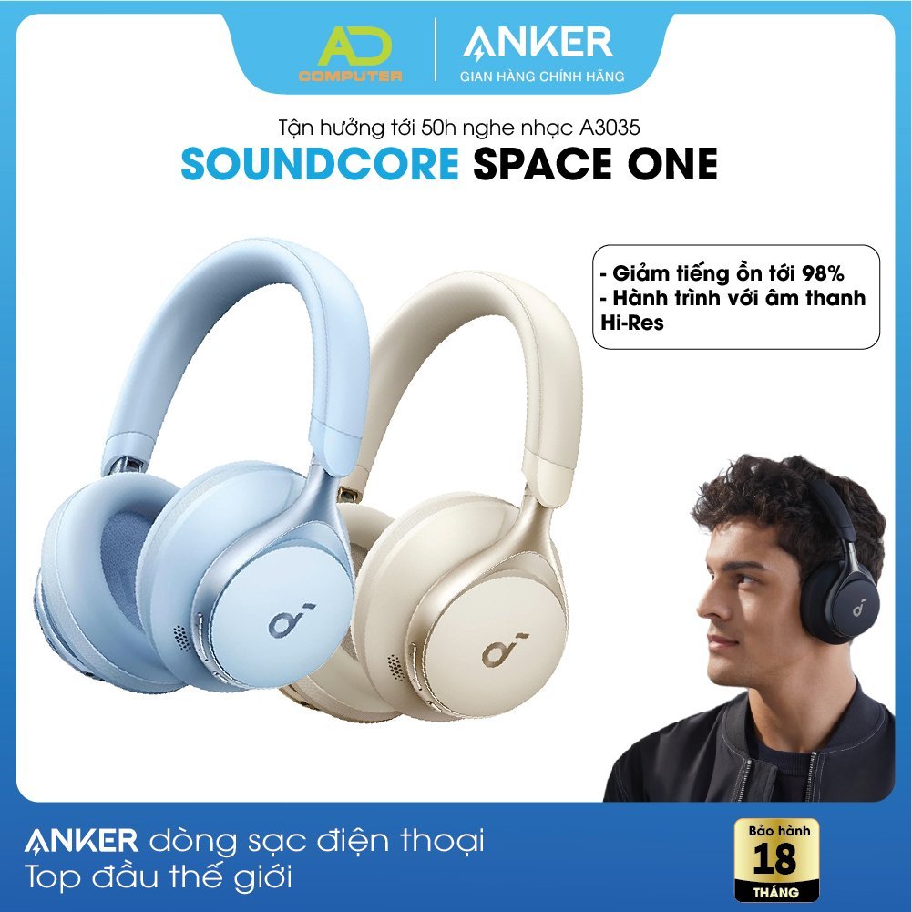 Tai nghe chụp tai chống ồn Bluetooth Anker Soundcore Space One - A3035 - Bluetooth 5.3 - PP bởi ...