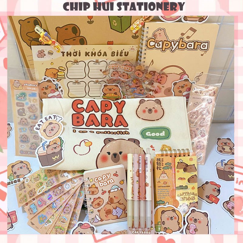Set đồ Capybara - Set đồ dùng học tập họa tiết Capybara cute | Shopee ...