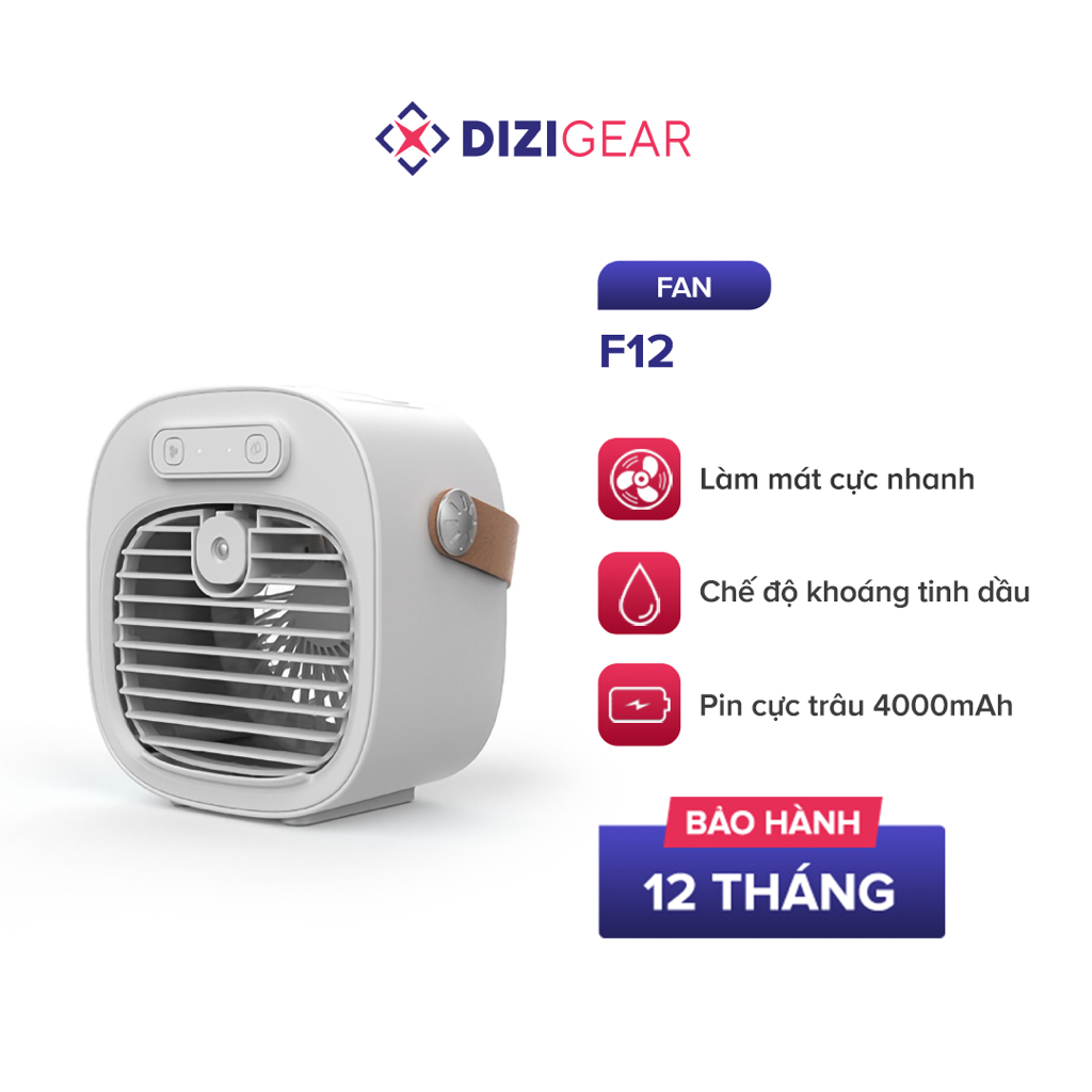 Quạt Tích Điện Dizigear F12 - Công suất 5W - Hàng Chính Hãng Bảo hành ...