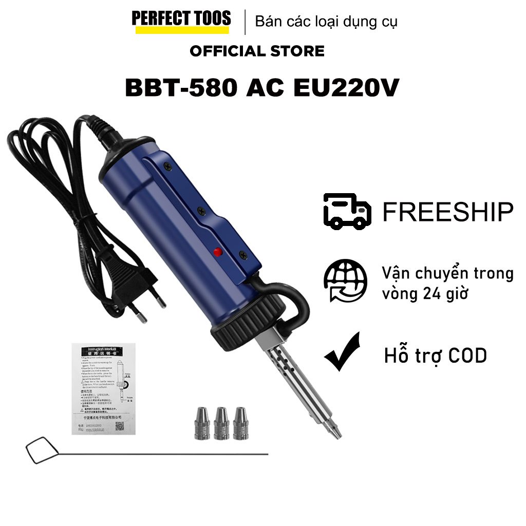 Máy hút mạ thiếc cầm tay Tự động loại bỏ thiếc BBT-580 AC 220V Súng ...
