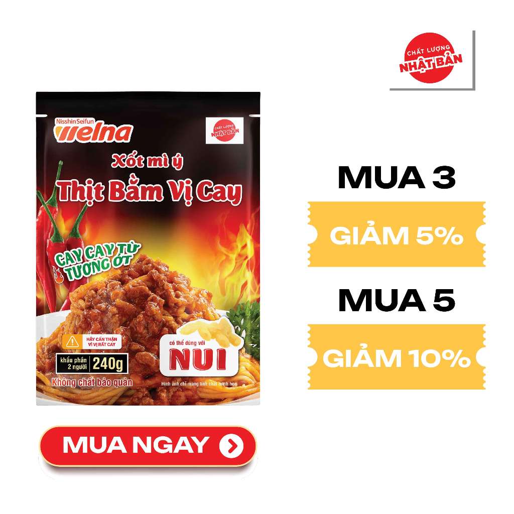 Xốt Mì Ý Nisshin Hương Vị Thịt Bằm Vị Cay - Nisshin Seifun Welna Shop ...