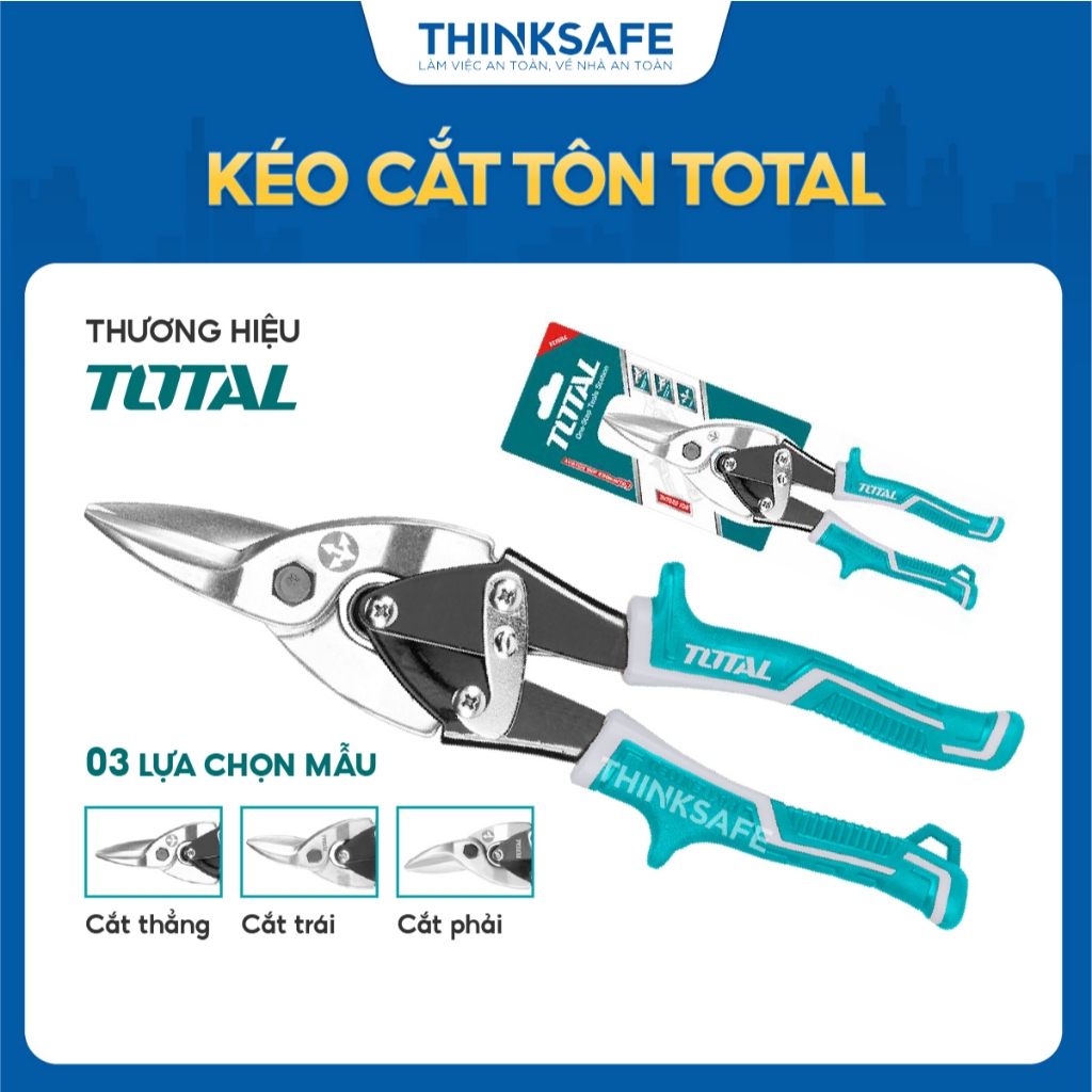 Kéo cắt tôn TOTAL chiều dài 250mm kéo cắt tole cắt thép carbon, thép ...