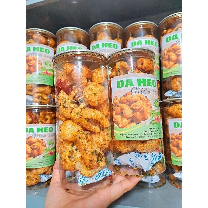Da heo sấy giòn vị mắm hành hộp 170gr, bì heo chiên giòn | Shopee Việt Nam