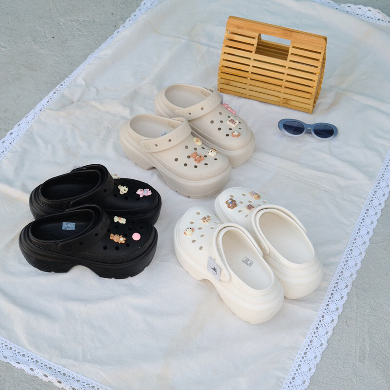 CHÍNH HÃNG - TẶNG 6 CHARM | Giày Sục Nữ CROCS STOMP Chống Nước Đế Cao ...