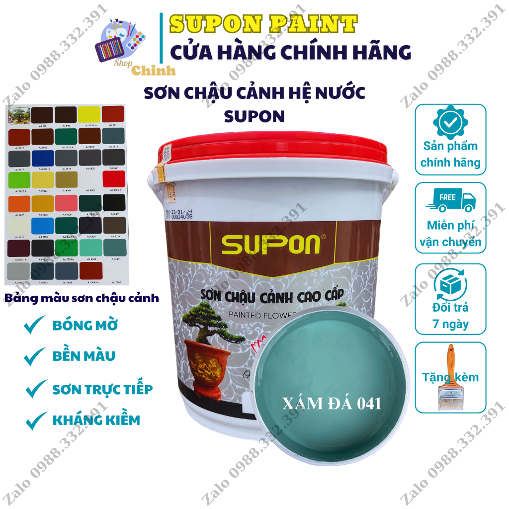 Sơn chậu cảnh Supon xám đá 4kg - Hệ nước | Shopee Việt Nam