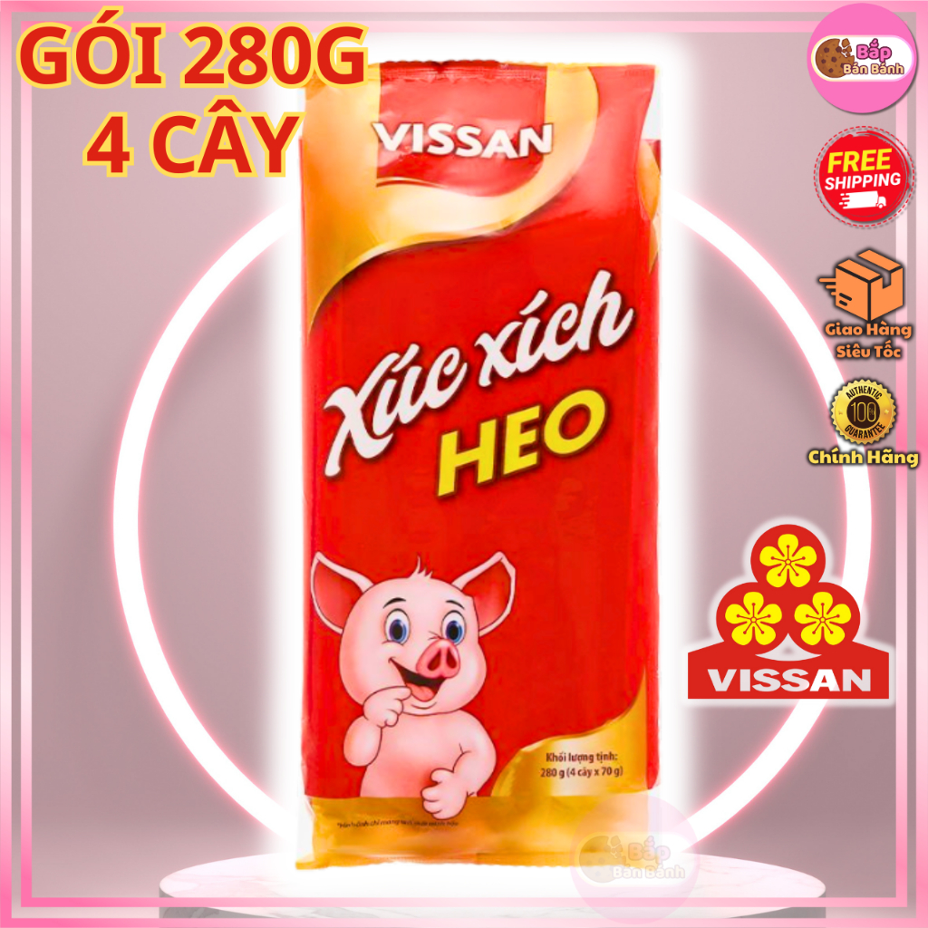 Xúc Xích Heo Vissan Tiệt Trùng Gói Lớn 280g (4 Cây x 70g) | Shopee Việt Nam