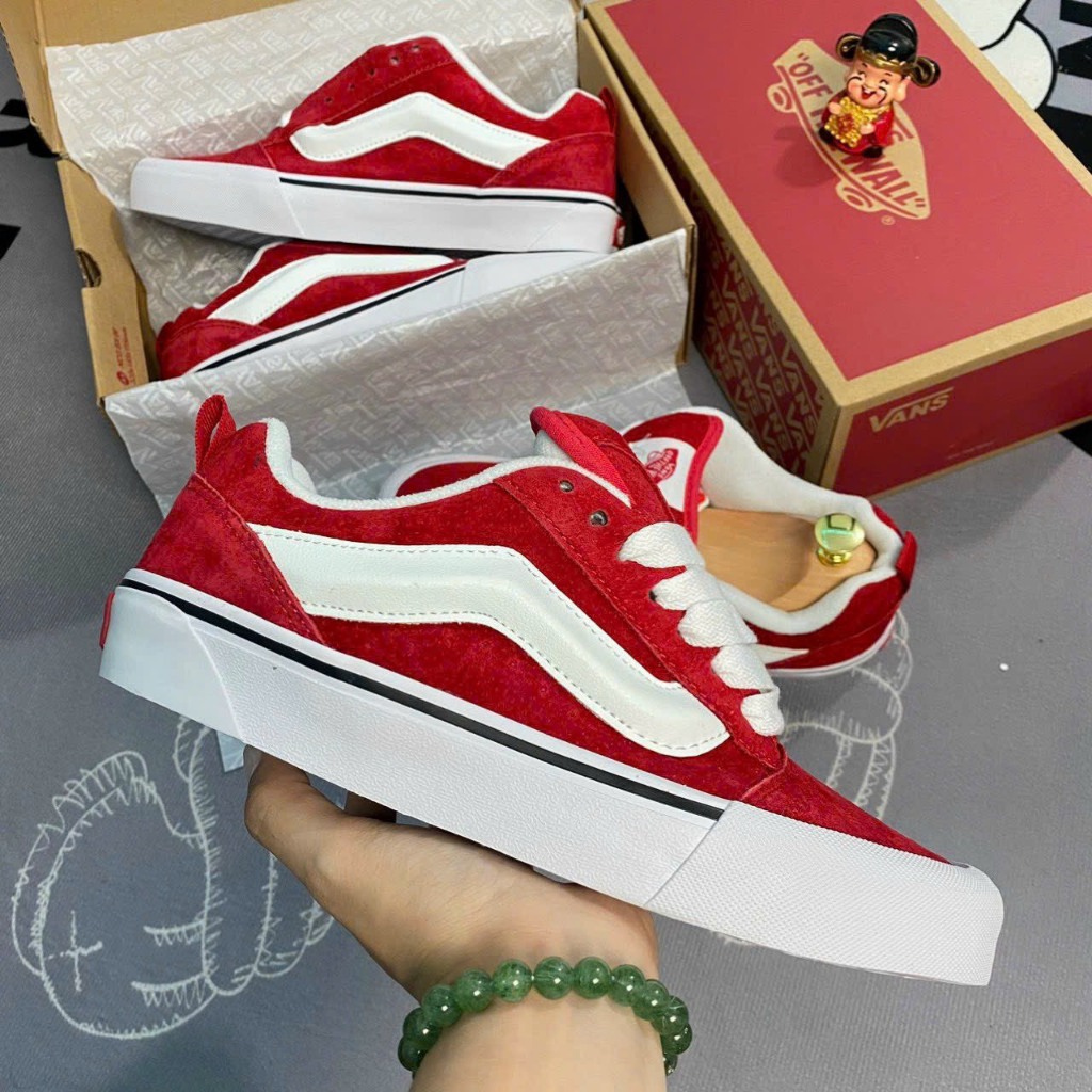 Giày Vans Knu Skool 'Red' VN0009QCJV6 | Shopee Việt Nam