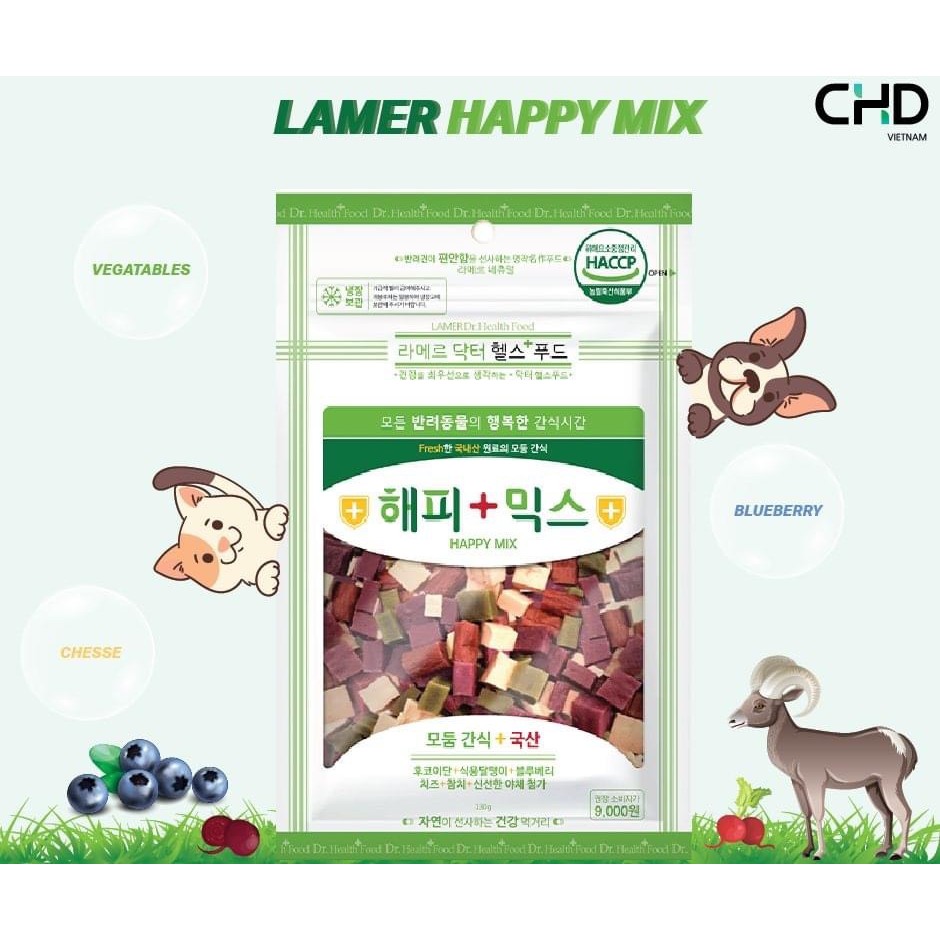 SNACK 4 VỊ MIX ĐẦY ĐỦ & CÂN BẰNG DINH DƯỠNG CHO CHÓ LAMER HAPPY MIX TÚI ...