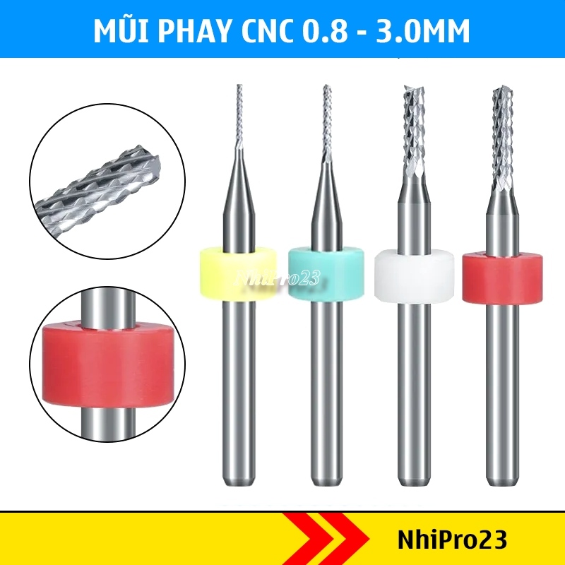 Mũi phay mạch PCB CNC chất liệu thép vonfram nhiều kích thước | Shopee Việt Nam