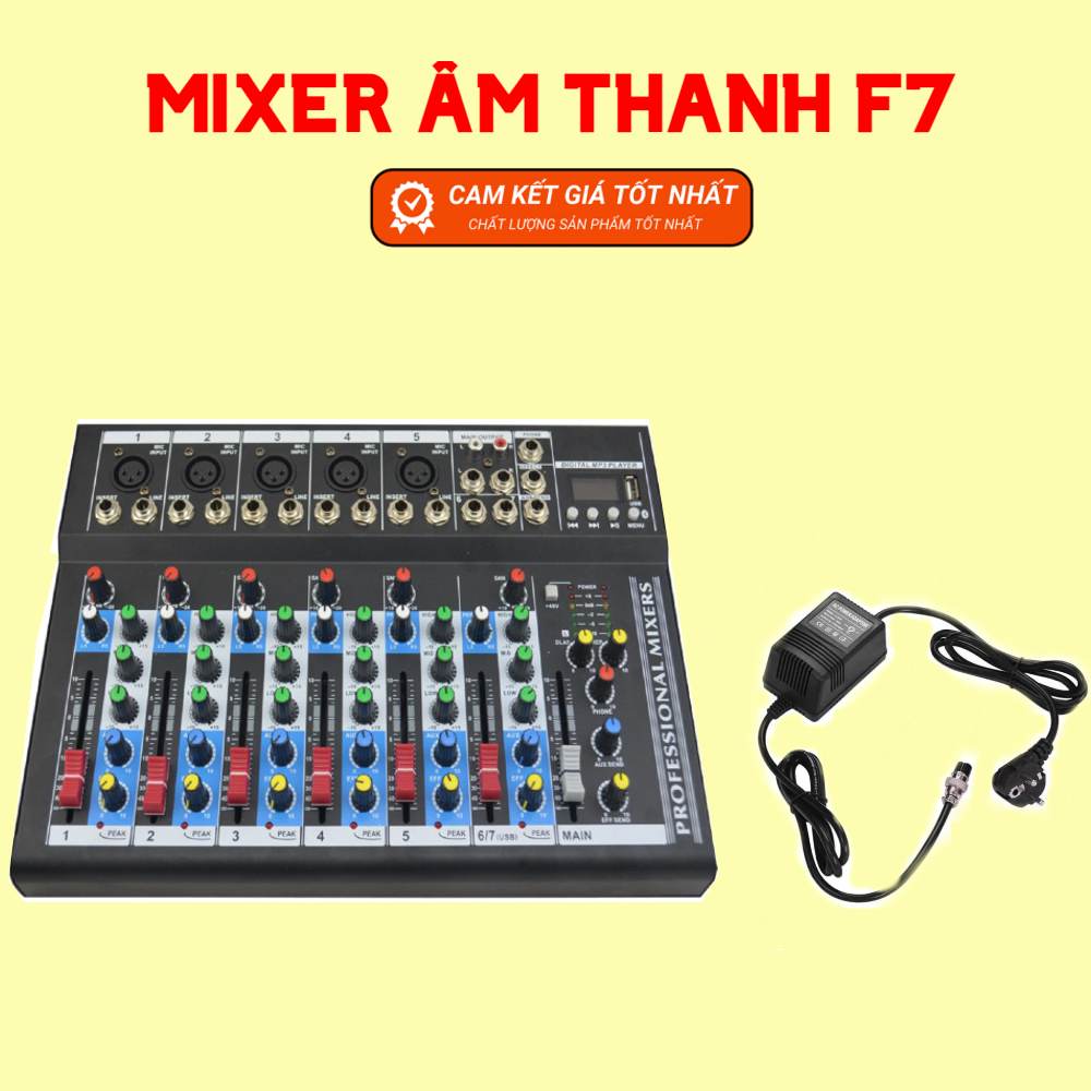 Mixer F7 YAMAHA USB. Tích Hợp Đèn LED Hiển Thị , Mixer F7 Chất Âm Cực ...