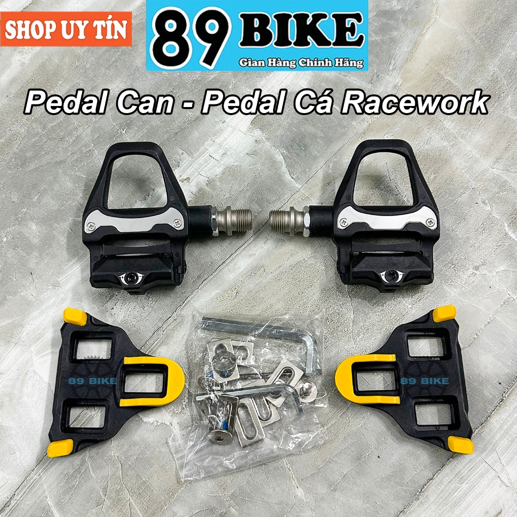 (Bao Giá) Pedal bàn đạp can cá Racework kèm sẵn cá sử dụng cho xe đạp Road, Fixed Gear - Pedal ...