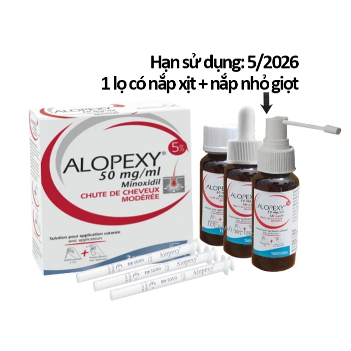 Tinh chất bôi tóc minoxidil 5% Alopexy chính hãng Pháp, ngăn rụng, hói ...