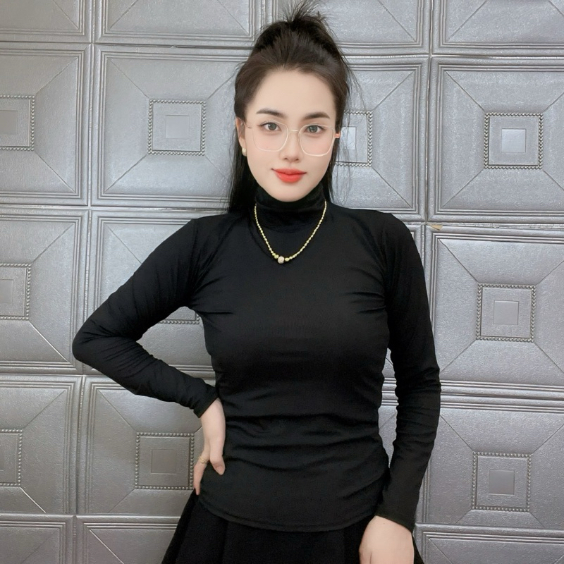 Áo Thun Cổ Lọ Ôm BoDy 7P Free size 40-52kg(55-57kg tuỳ màu,Nhiều chất vải,Độ dày mỏng,co giản ...