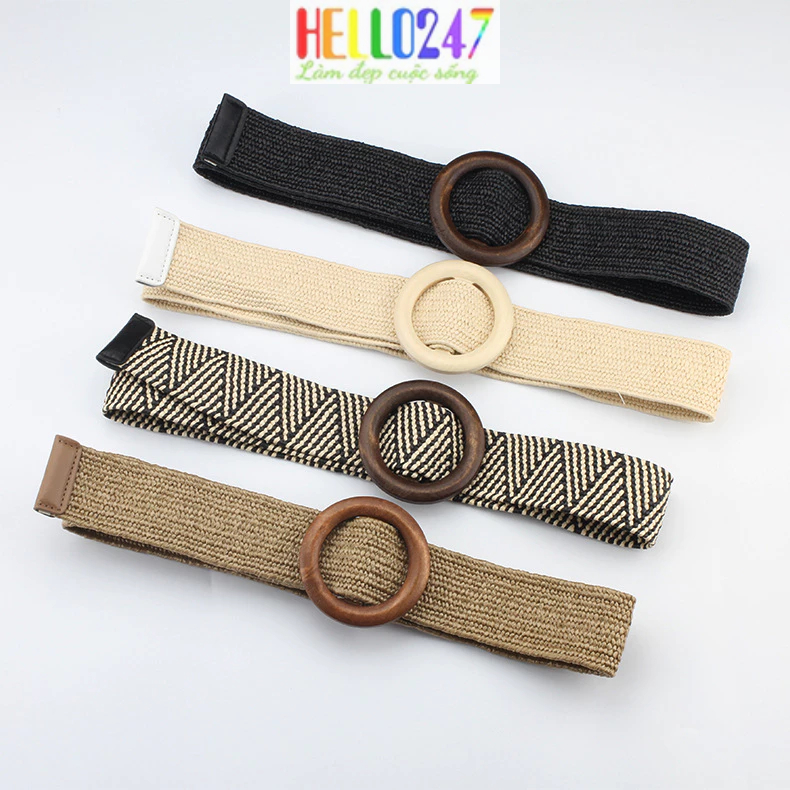 Thắt lưng mặc đầm bản thun khóa tròn cổ điển vintage HELLO247 Đai váy ...