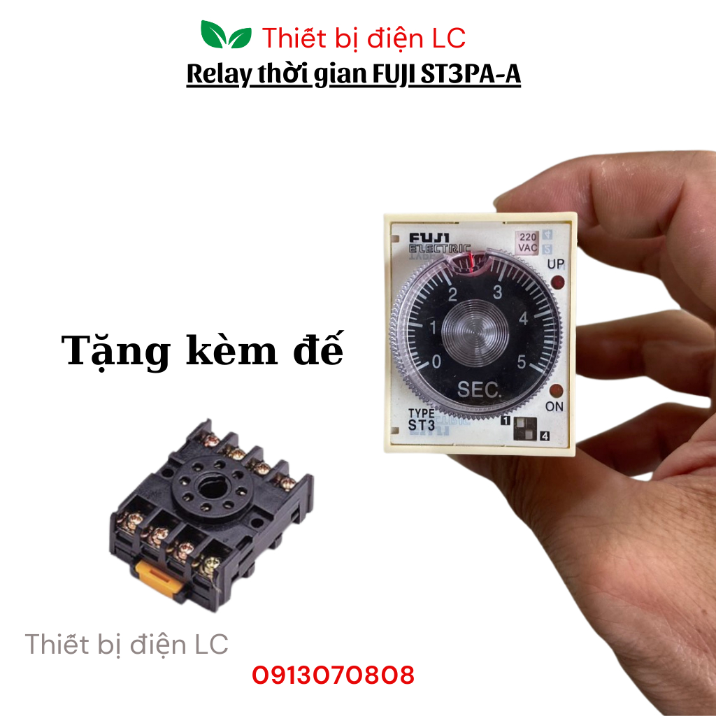 Relay thời gian FUJI ST3PA-A 220VAC 380VAC & Kèm đế PF083A | Shopee ...