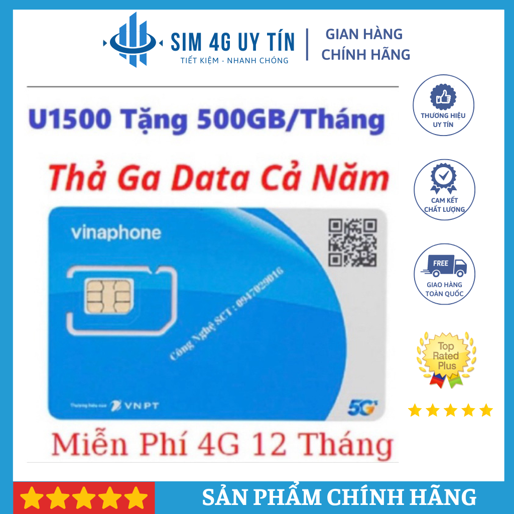 Sim Vinaphone U1500 (Có Làm Esim, Có Làm Chính Chủ) - Sim 4g Uy Tín ...