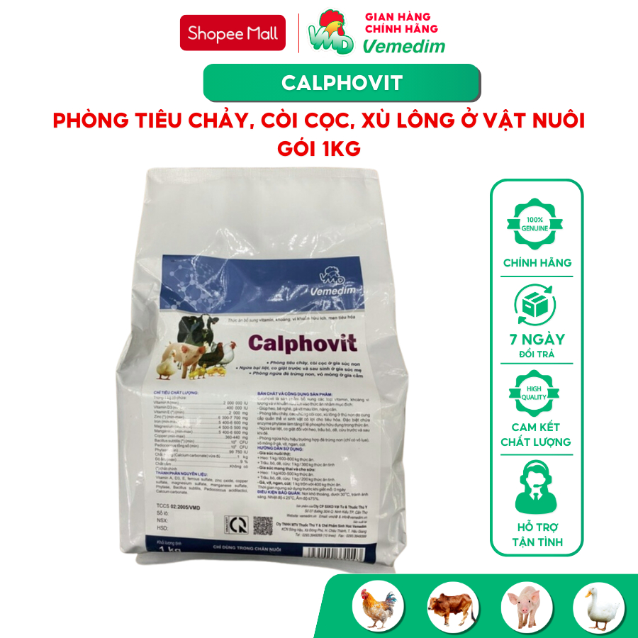 Vemedim Calphovit Thức ăn bổ sung vitamin, khoáng, men tiêu hóa cho gia ...