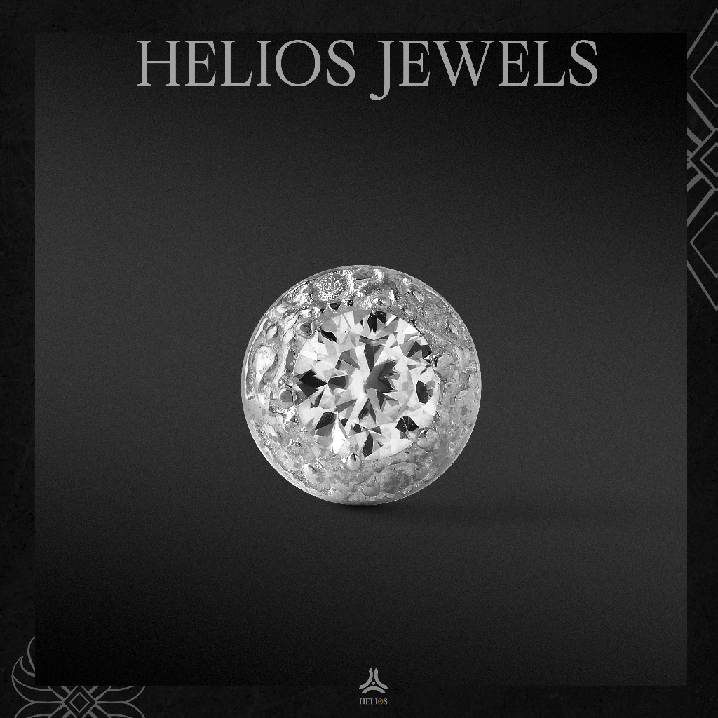 Khuyên tai bạc nam, nữ HeliSilver Luna S925 x Moissanite Stone Helios ...