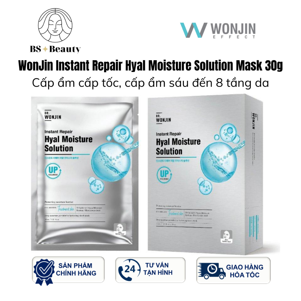 (1 miếng) Mặt Nạ Cấp Ẩm Cấp Tốc Dr.WonJin Instant Repair Hyal Moisture Solution Mask 30g ...