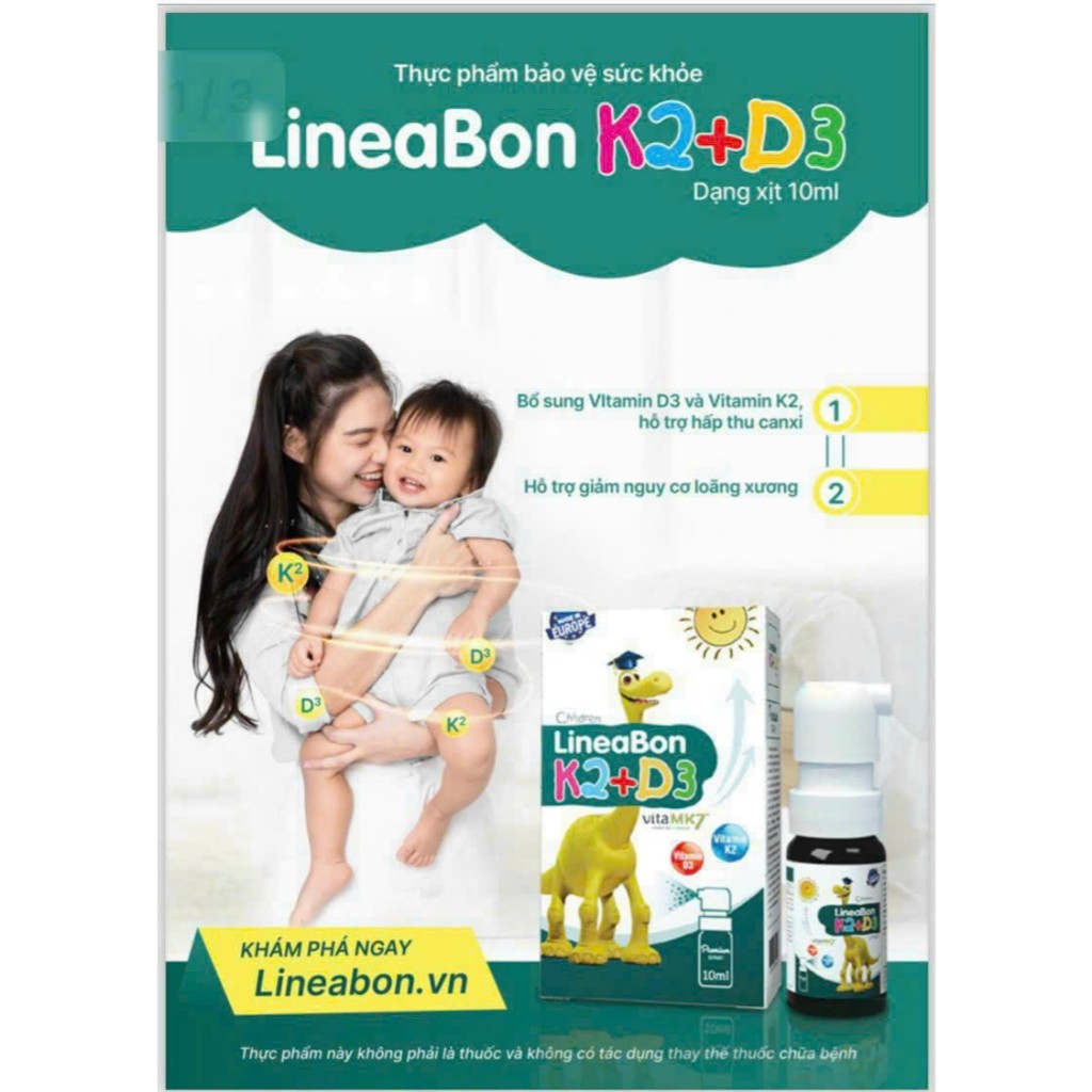 Vitamin D3 K2 Lineabon D3k2 Tăng Chiều Cao 10ml | Shopee Việt Nam