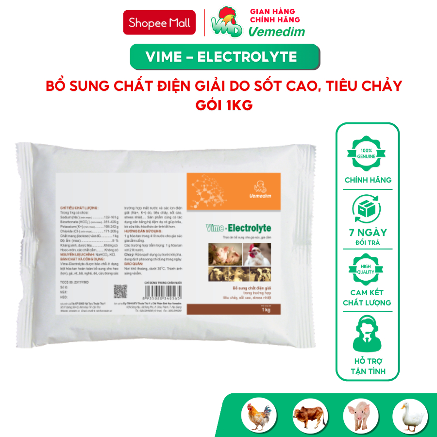 Vemedim Vime-Electrolyte Bổ sung chất điện giải cho gia súc, gia cầm ...