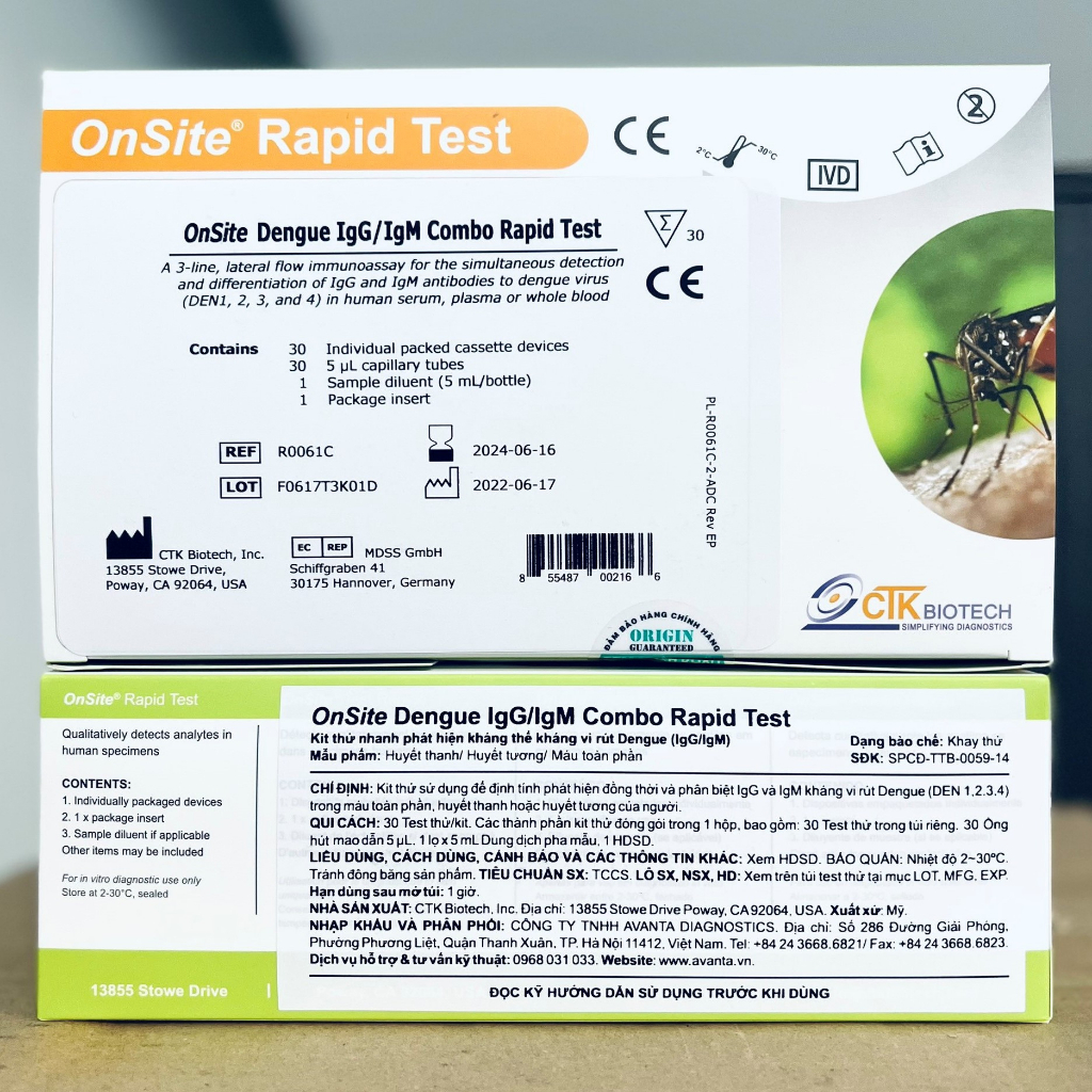 OnSite Dengue IgG/IgM Combo Rapid Test-Kit thử nhanh phát hiện kháng ...