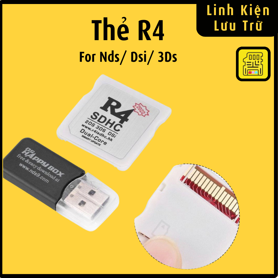 Thẻ R4 SDHC + Thẻ Nhớ Sẵn Game Dành Cho Máy Game Nintendo DS Lite DSi ...